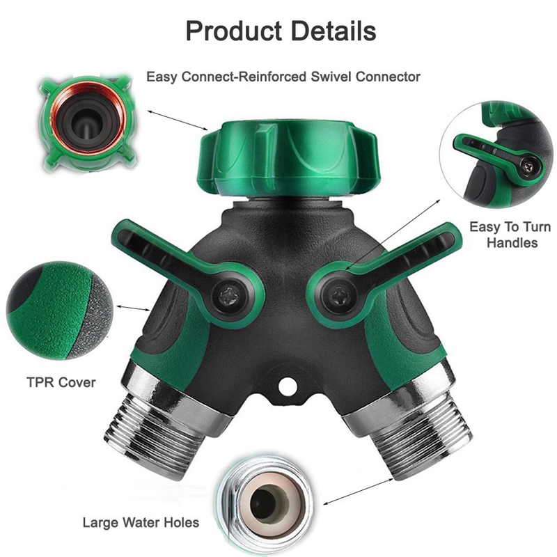 2 Way Y Shape Hose Connector Garden Splitter Comfortable Plastic Grip ...