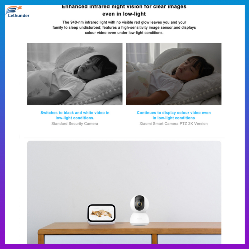 Smart Home Security Camera 2k Monitor 1296p Hd Ultra-Clear Ip Panoramic ...