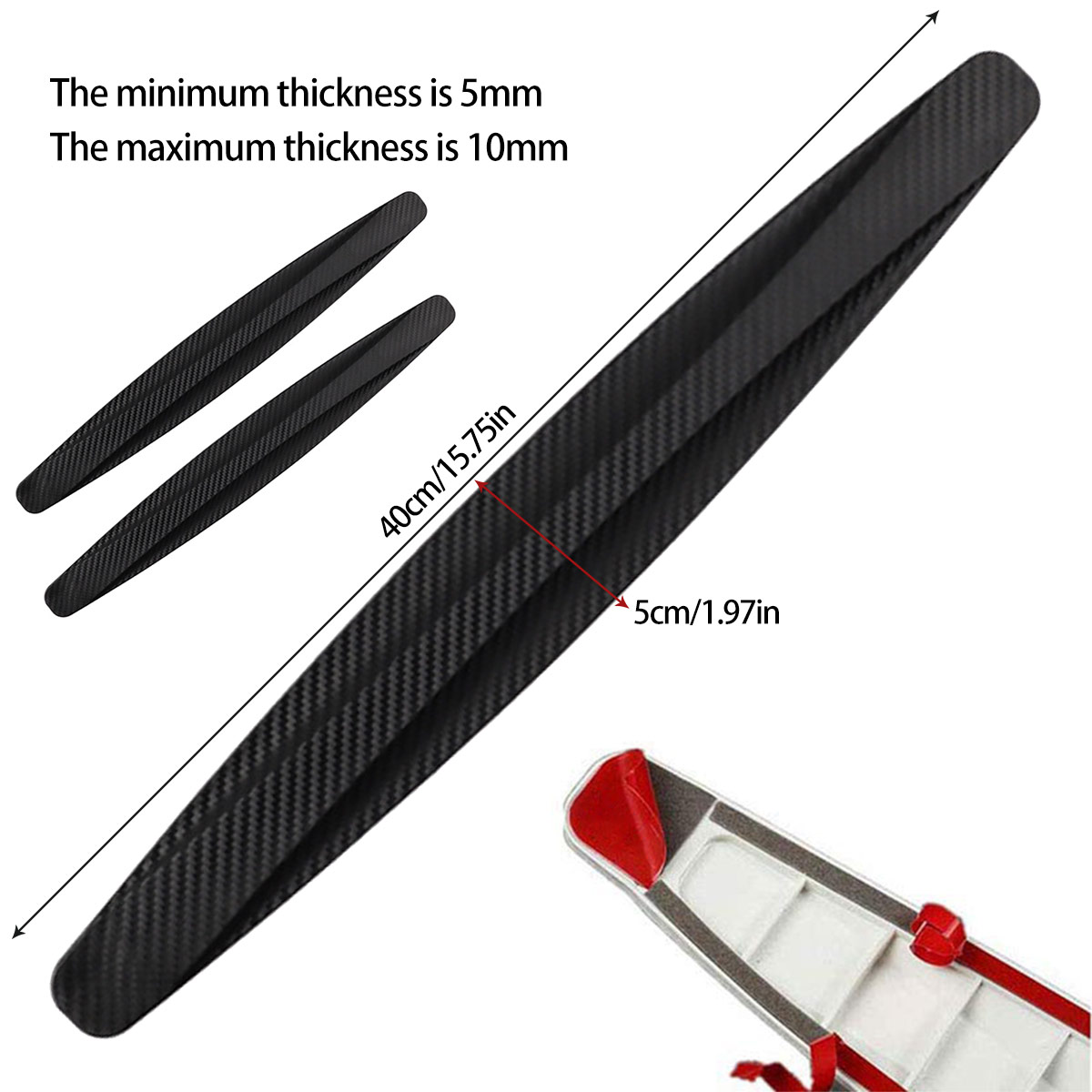 2Pcs Car Door Corner Protector Car Bumper Blade Strip Corner Guard Anti ...