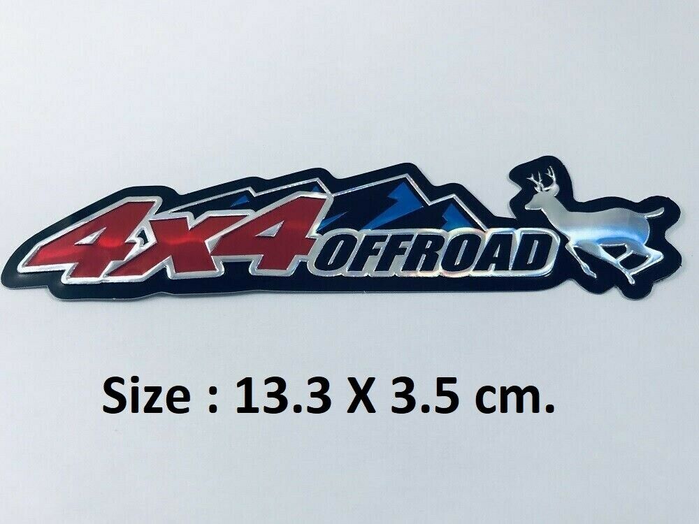 สติ๊กเกอร์ 4x4 off road 4wd สติกเกอร์ 4ชิ้น PVC + Foil Stickers 3D ตัว ...
