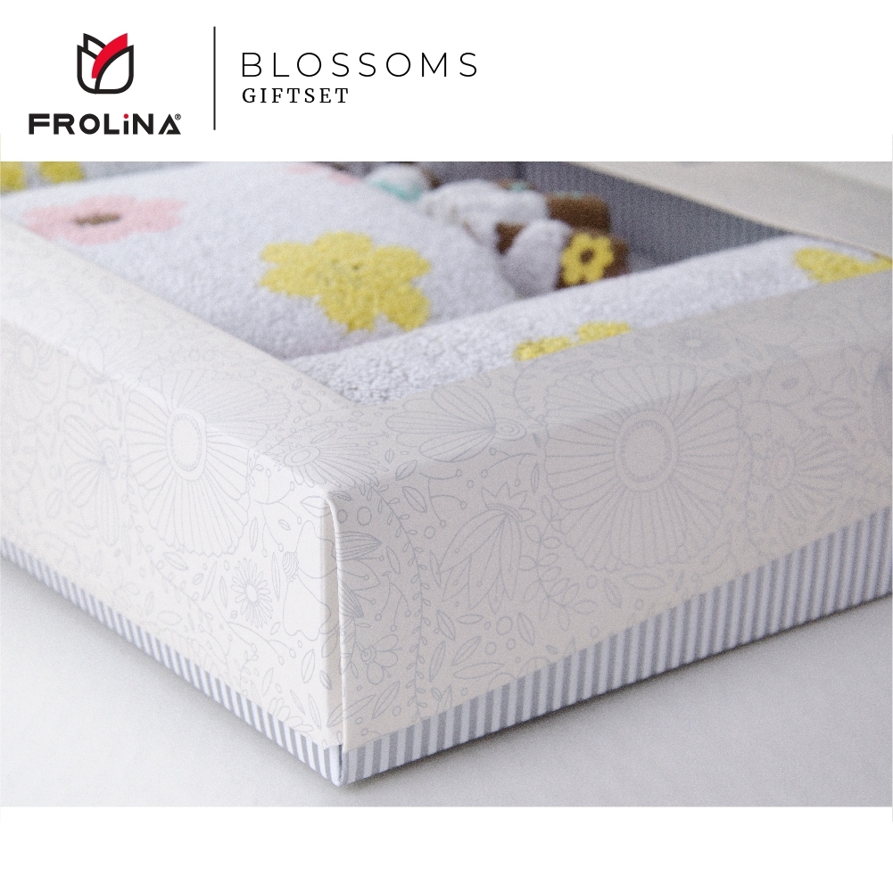 Frolina Gift Set Aircotton Blossoms ผ้าขนหนูเช็ดตัวและเช็ดผม ขนาด 27x54 ...
