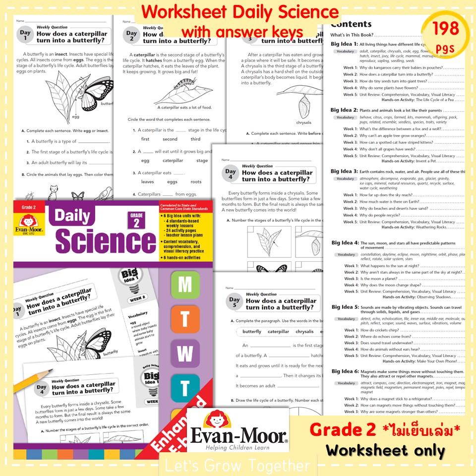 Evan Moor Daily Science w/AnswerKeys แบบฝึกหัดวทยาศาสตร์ระดับประถมศึกษา ...