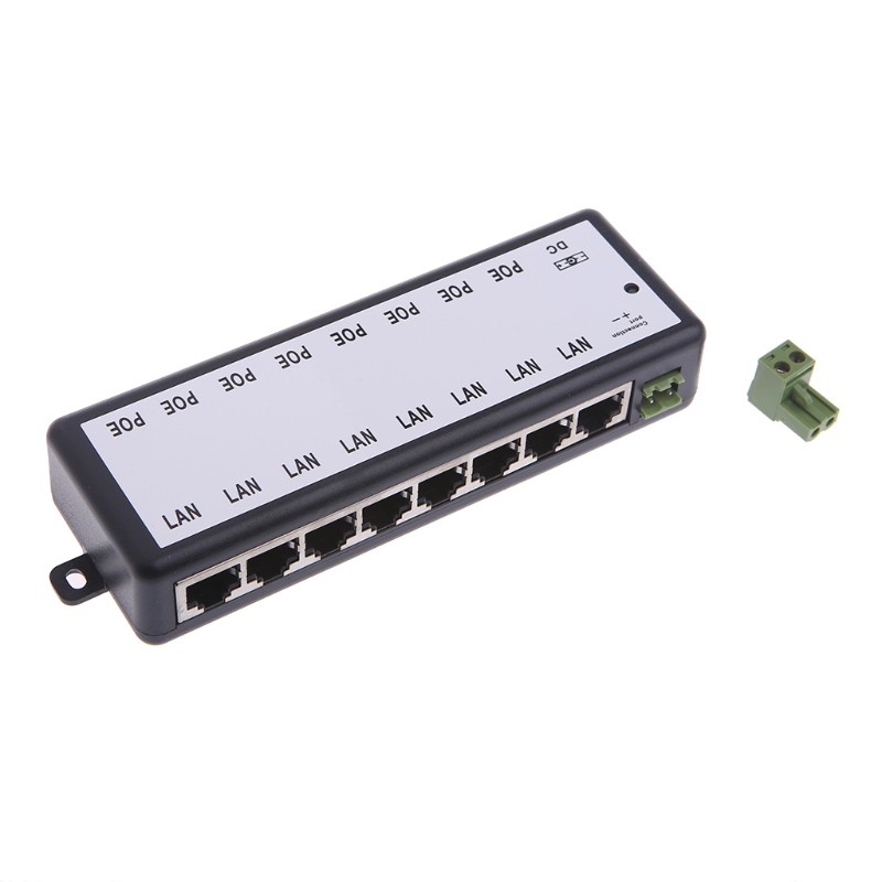 8 Port POE Injector For CCTV Surveillance IP Cameras Power Over ...