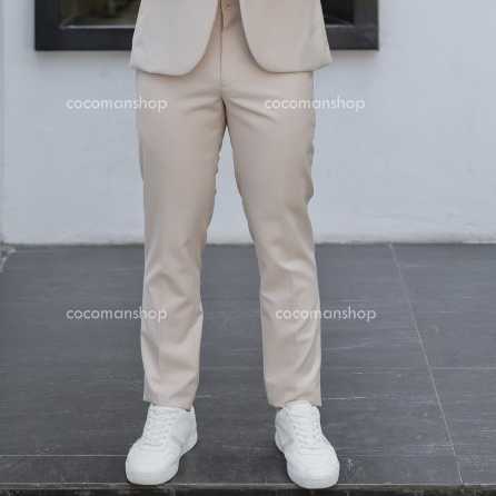 COCO-MAN ชุดสูทผู้ชาย สีครีม เสื้อสูท กระดุม 2เม็ด มีกางเกงเข้าชุด สูท ...