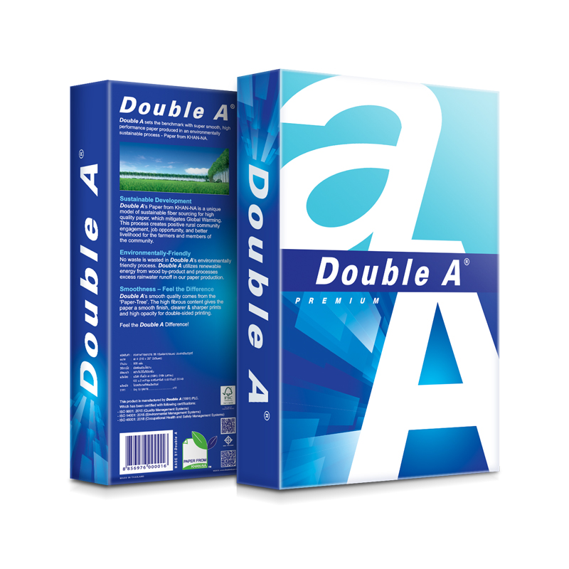 Double A กระดาษถ่ายเอกสาร FSC A4 80แกรม 500แผ่นรีม (แพ็ก 5 รีม) - OfficeMate - ThaiPick