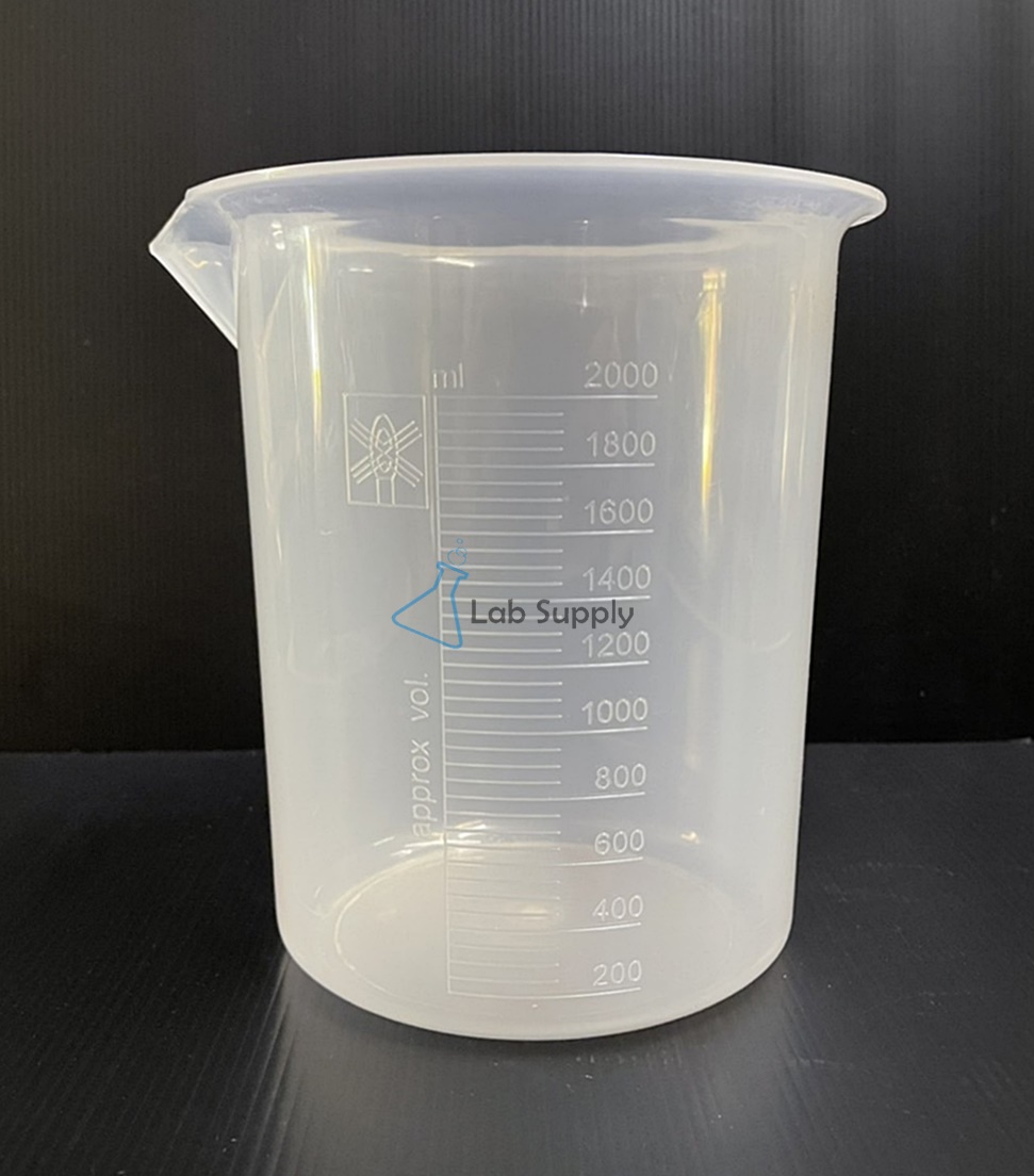 INDIA_Beaker PP(Plastic), EU Design บีกเกอร์พลาสติก (ไม่มีหูจับ) ขนาด 250 500 1000 2000 ml ...