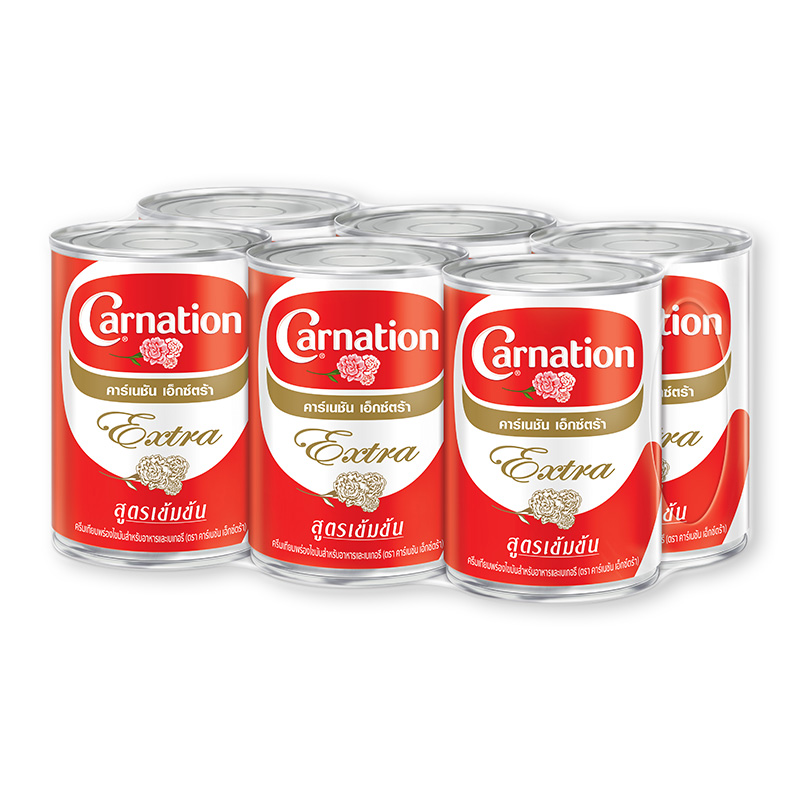 ส่งฟรี คาร์เนชัน ครีมเทียมพร่องไขมันเอ็กซ์ตร้า 385 กรัม x 6 กระป๋อง ...