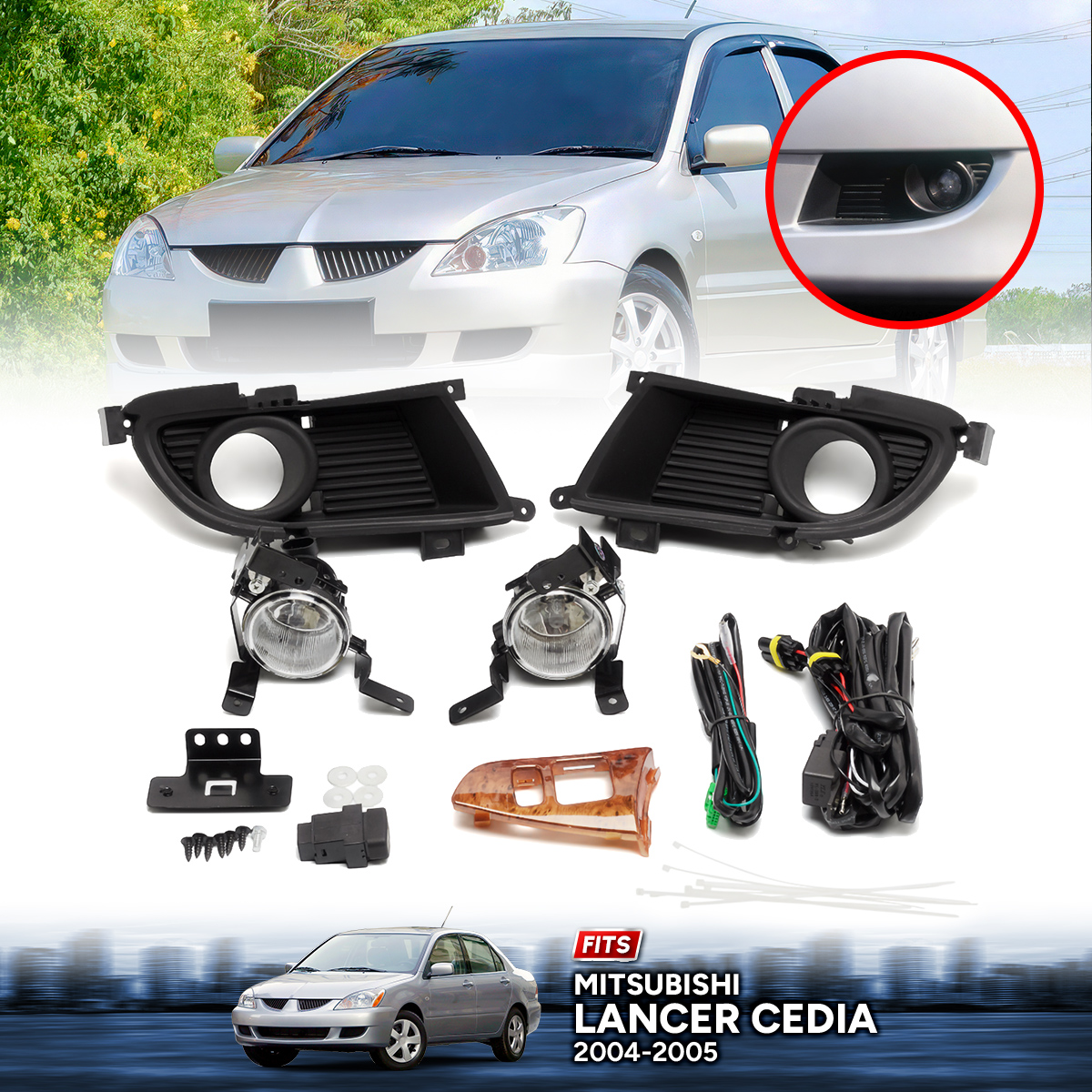 ไฟสปอร์ตไลท์ ไฟตัดหมอก รุ่น มิตซูบิชิ แลนเซอร์ ซีเดีย MITSUBISHI LANCER ...