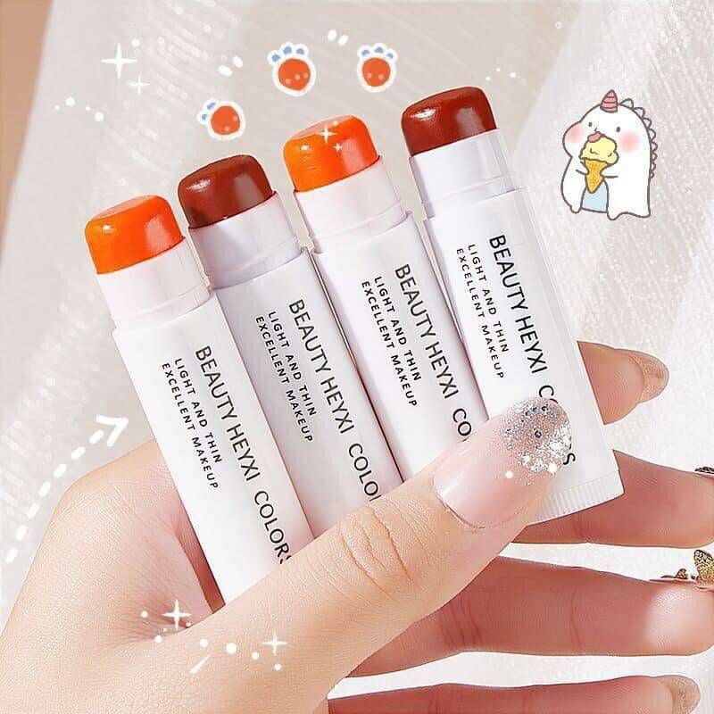ลิปสติกเปลี่ยนสี ลิปบาล์มแคโรทีนสีพีชและเชอรี่ ลิป Beauty Heyxi แก้ปาก ...