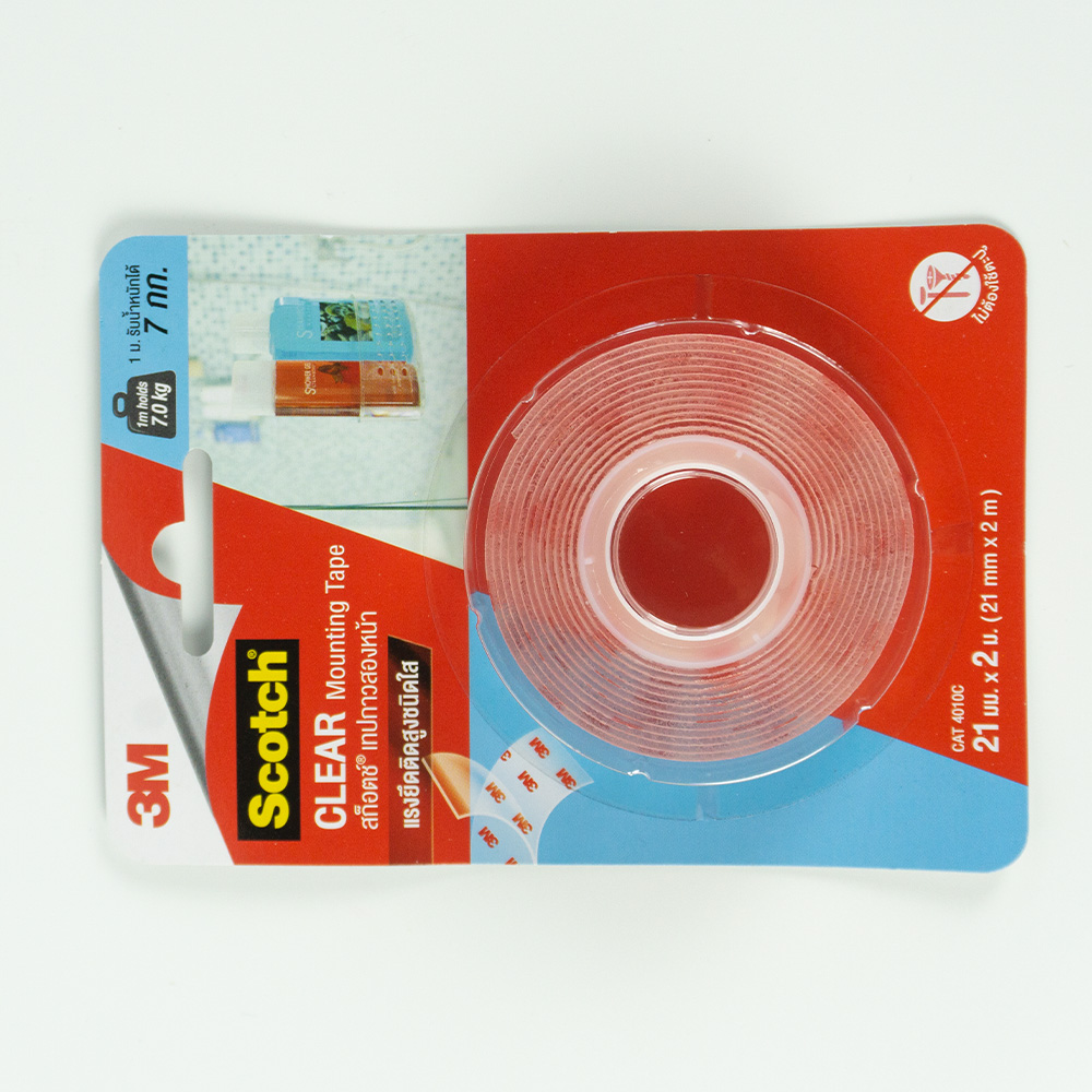 3M Scotch Clear Mounting Tape (21 mm x 2 m) สก็อตช์ เทปกาวสองหน้า แรงยึดติดสูง ชนิดใส ยาว 2 ม. ...