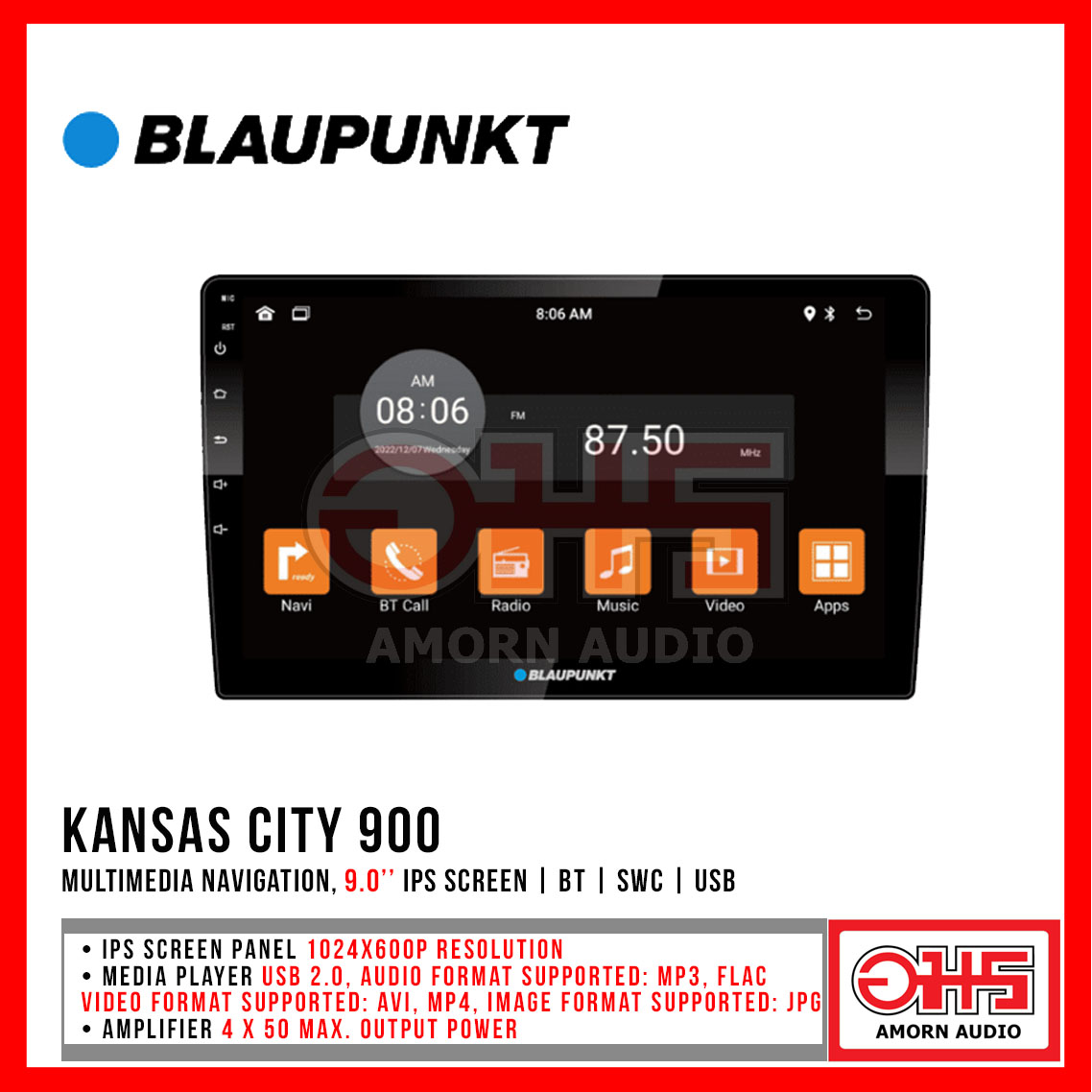 BLAUPUNKT Kansas City 900, Kansas City 1000 / IPS Screen | BT | SWC | USB | Lazada.co.th