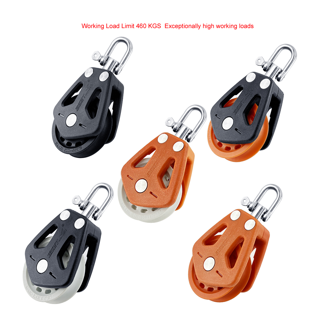 2X High Load Sheave Block Universal Head Single Pulley Swivel Shackle ...
