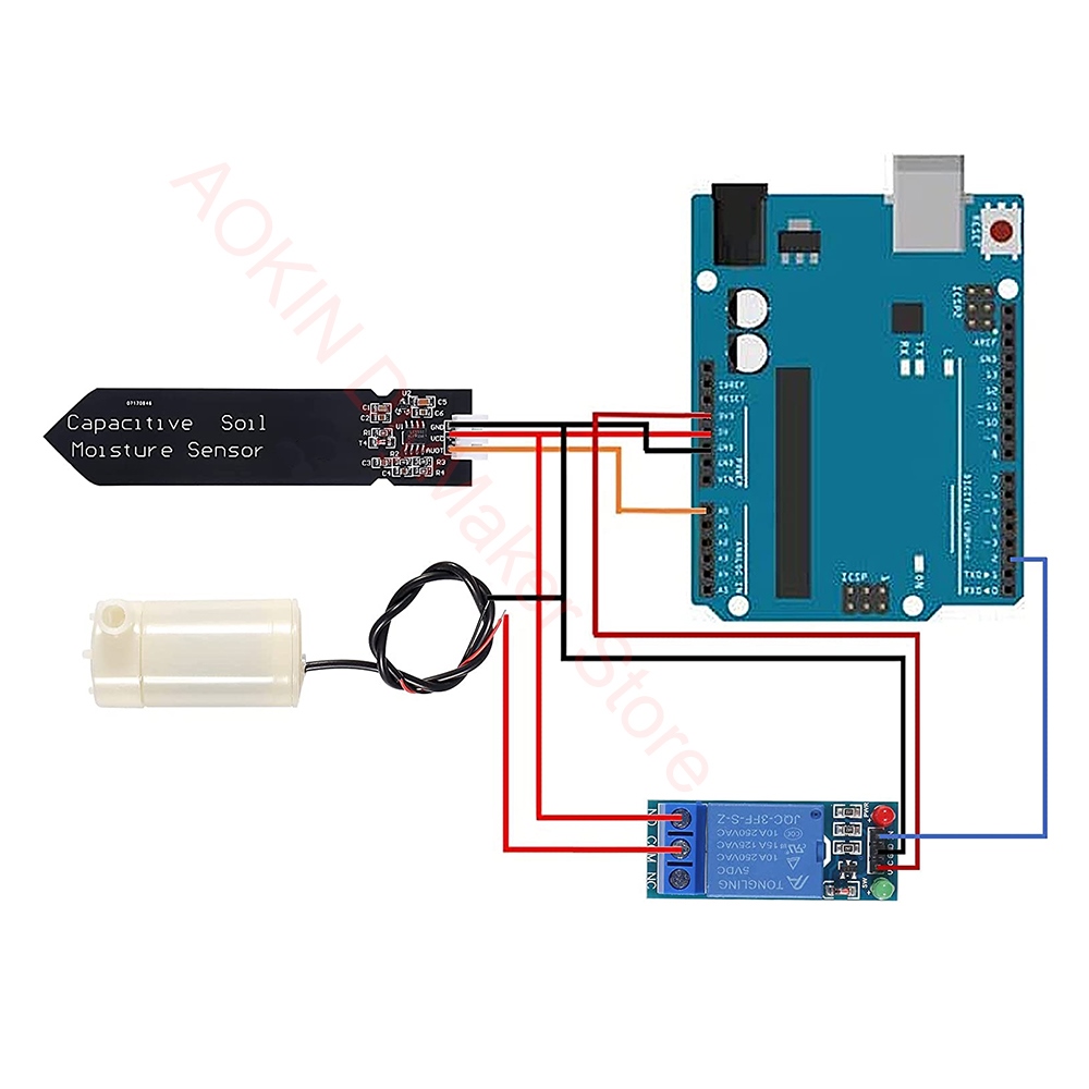 Automatic Irrigation DIY Kit Capacitive Soil Moisture Sensor 1Channel ...