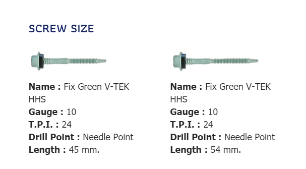 V-TEK สกรูหลังคาเหล็กสำหรับแปสำเร็จ 10x2" ใช้สำหรับเจาะยึดแผ่นหลังคาเมทัลชีทเข้ากับแปสำเร็จที่มี ...