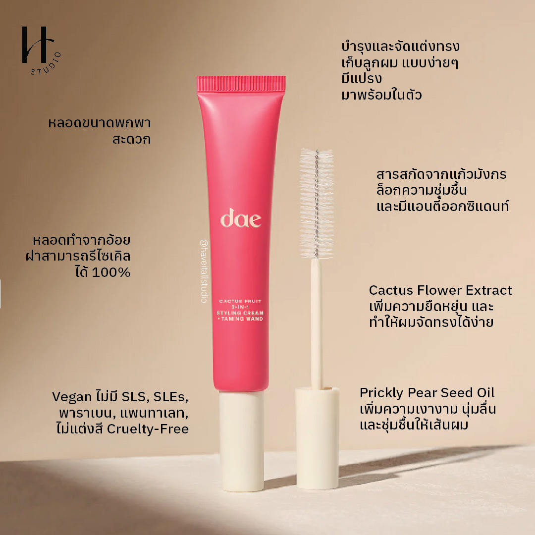 Haveitall.studio Dae Hair Cactus Fruit 3-in-1 Styling Cream Taming wand ...