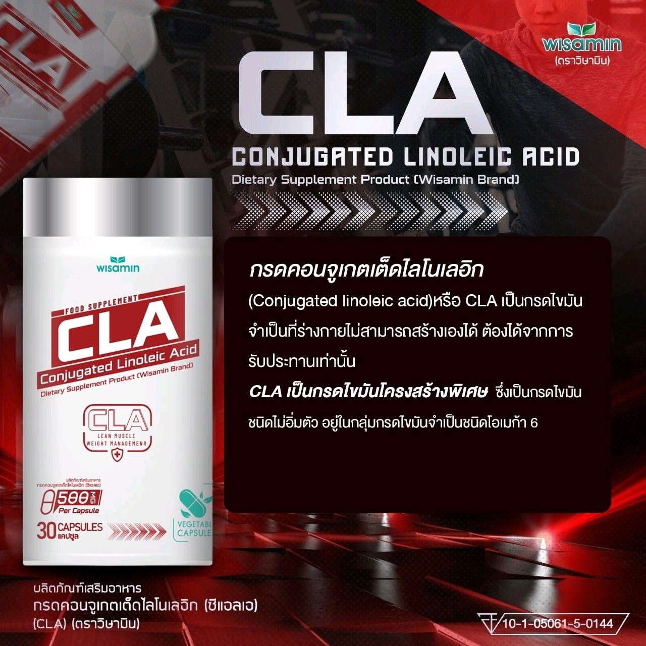 CONJUGATED LINOLEIC กรดคอนจูเกตเต็ด ไลโนเลอิก 500 mg. (CLA) บรรจุแคปซูล ...