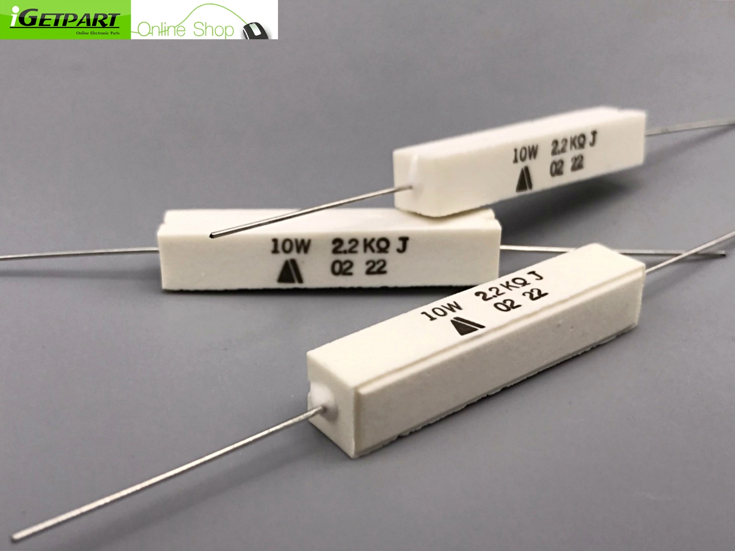 Resistor (แพ็ค 5 ตัว) ตัวต้านทานหางหนูแบบกระเบื้อง 10AJ 10W 1K,2.2K Ohm - iGETPART Online Shop ...