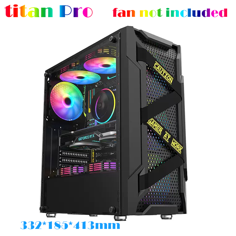 Titan Proเคสคอมพิวเตอร์เดสก์ท็อปด้านข้างโปร่งใสGaming 240 พัดลมระบาย ...