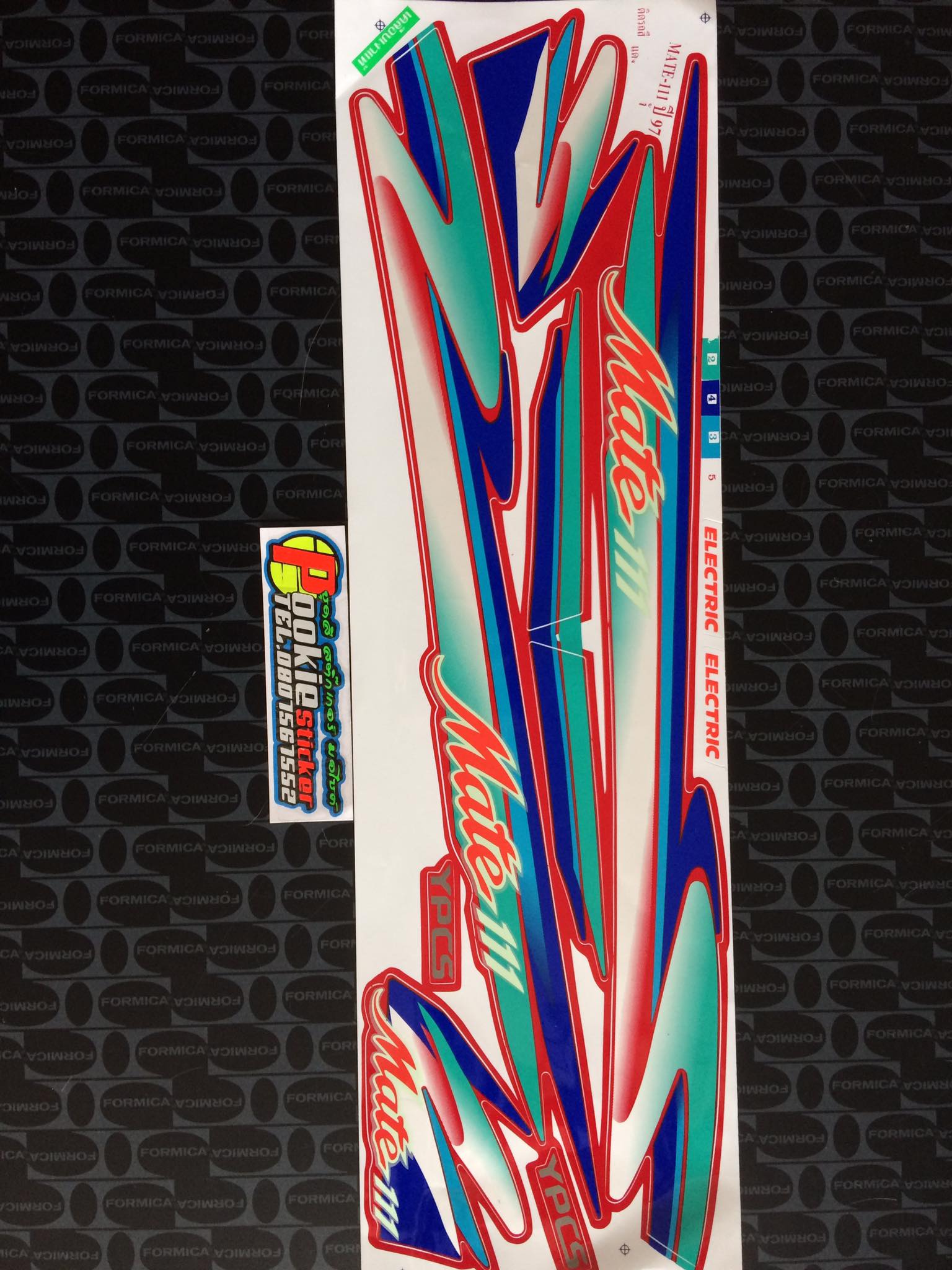 สติกเกอร์ YAMAHA MATE-111 สีแดง ปี 1997 - Nu PK Sticker - ThaiPick