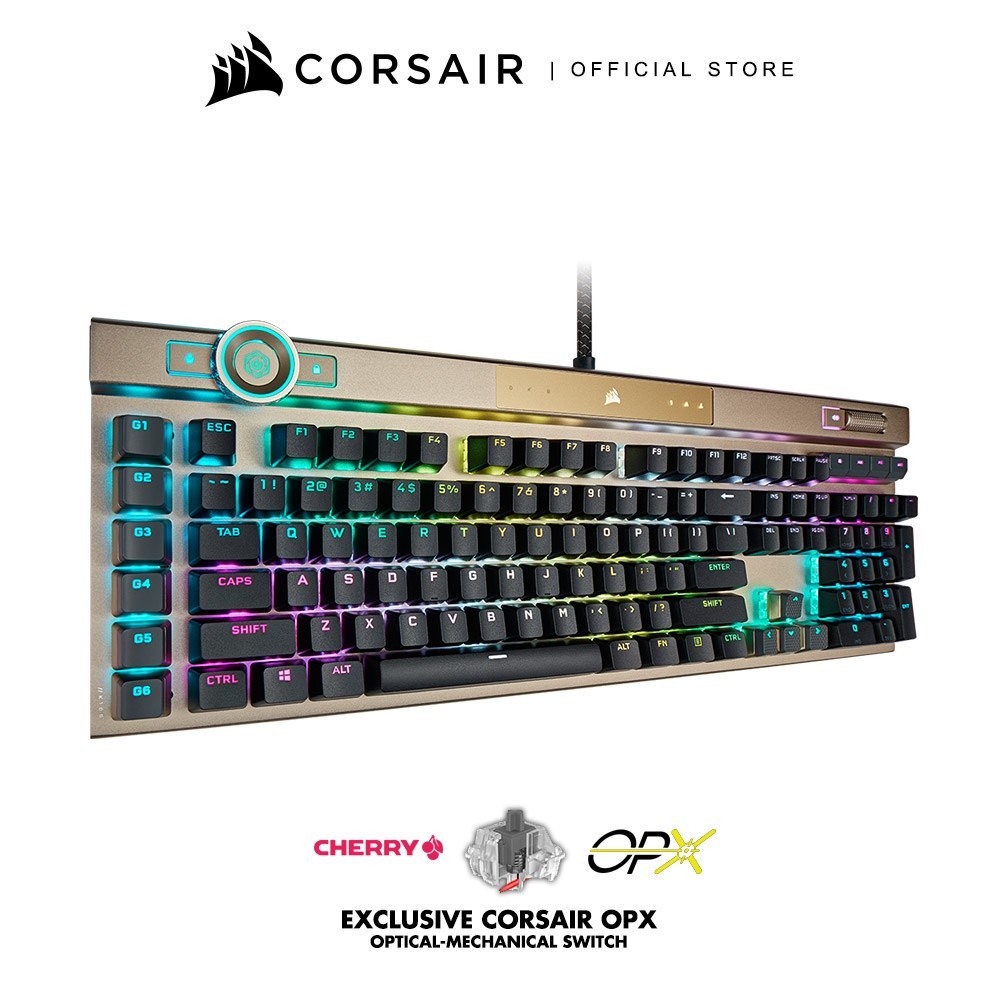 CORSAIR Keyboard K100 RGB Optical-Mechanical Gaming Keyboard - Midnight ...