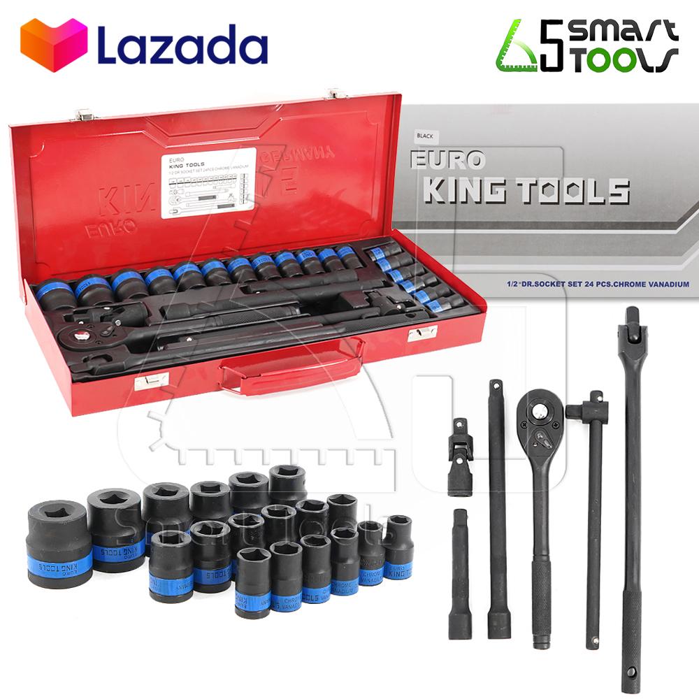 EURO KING TOOLS เครื่องมือช่าง ชุดประแจ ชุดบล็อก บล็อกดำ ประแจดำ 24 ...