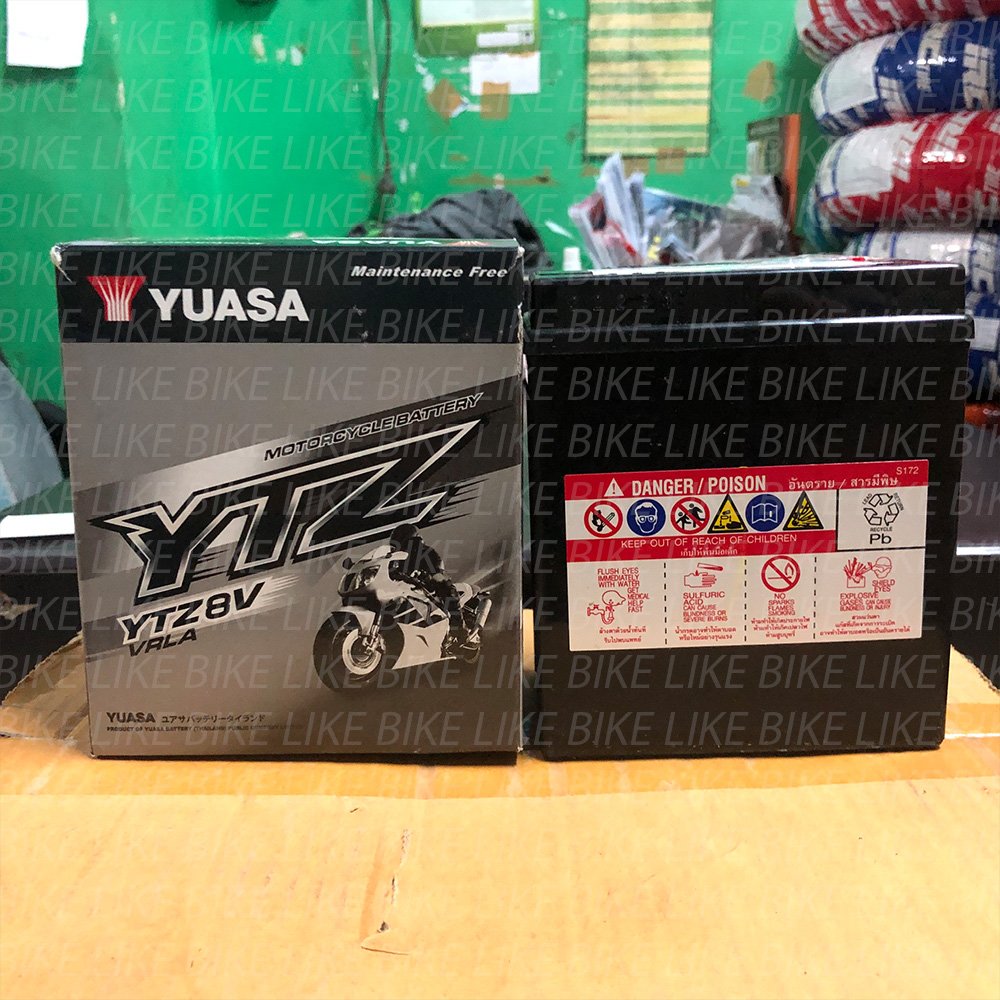 **เปิดร้านใหม่** YUASA YTZ8V (12V 7.4Ah) แบตเตอรี่มอเตอร์ไซค์ แบตเตอรี่แห้ง - LIKE BIKE - ThaiPick