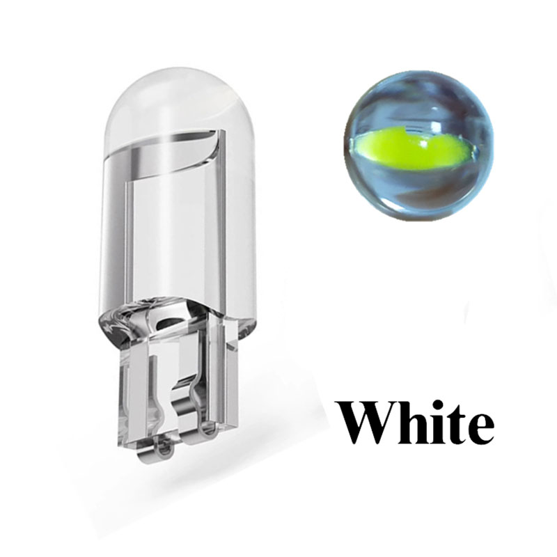 2pcs W5W T10 LED Lamp Car Bulb Epoxy Resin Cob 12V 6000K 7 Colors Wedge ...