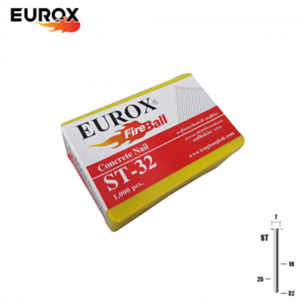 EUROX ตะปู ST ตะปูยิงคอนกรีต ใช้กับปืนยิง ST64 มีความยาวให้เลือก 18-64 | Lazada.co.th
