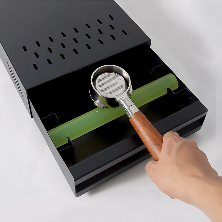 ถังเคาะกากกาแฟแบบลิ้นชัก Espresso Coffee Knock Box Drawer Stainless ...