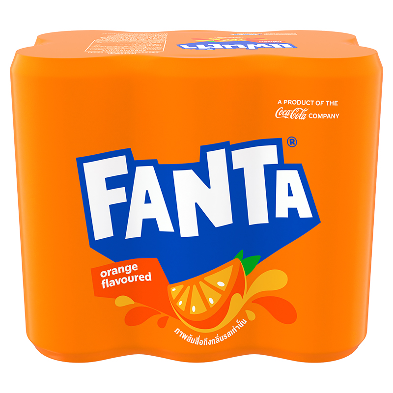 แฟนต้า น้ำอัดลม น้ำส้ม 325 มล. 6 กระป๋อง Fanta Soft Drink Orange 325ml Pack 6 - Coca-Cola ...