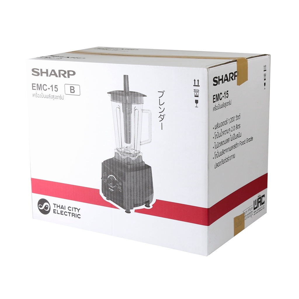 SHARP เครื่องปั่นน้ำผลไม้รอบสูง รุ่น EMC-15 2ลิตร สีดำ - HomeProLiving - ThaiPick