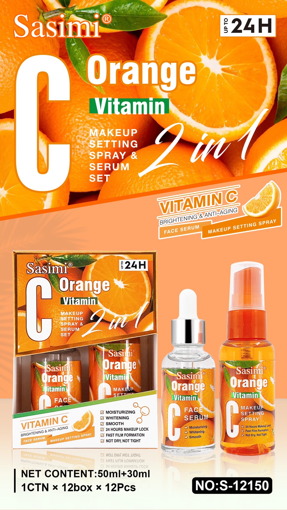 SASIMI ORANGE VITAMIN C MAKEUP SETTING SPRAY & SERUM SET - JJS BEAUTY ...