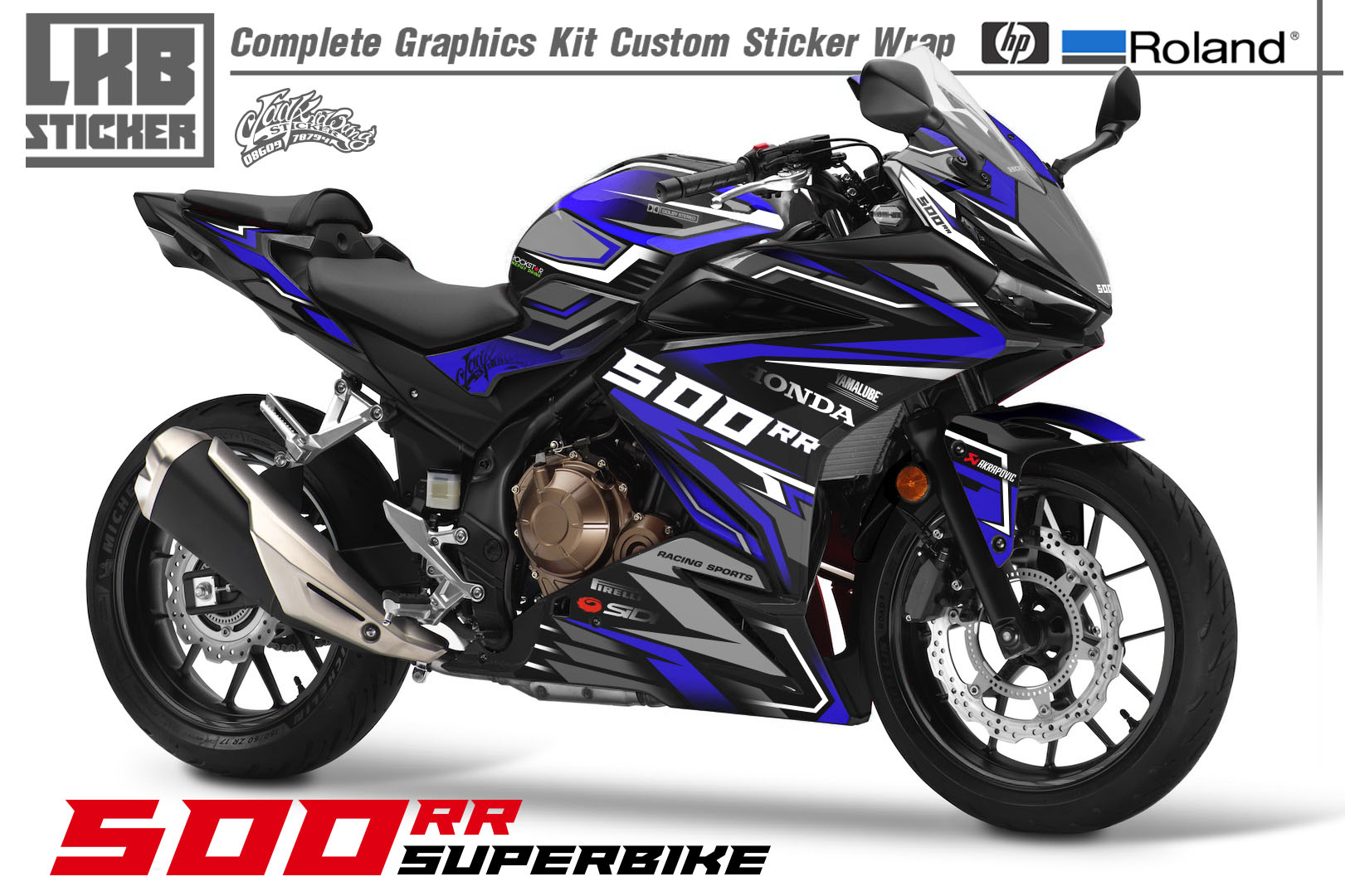 สติ๊กเกอร์แต่งลายรถ HONDA CBR 500 ปี 2019-2022 ลาย Racing 500RR ...