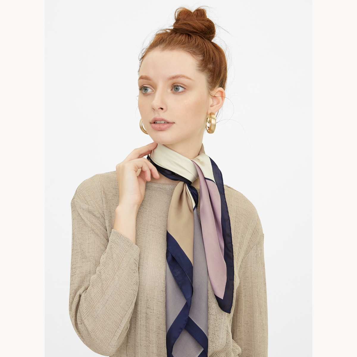 Pomelo Color Block Hair Scarf ผ้าพันคอ ผู้หญิง - Pomelo - ThaiPick