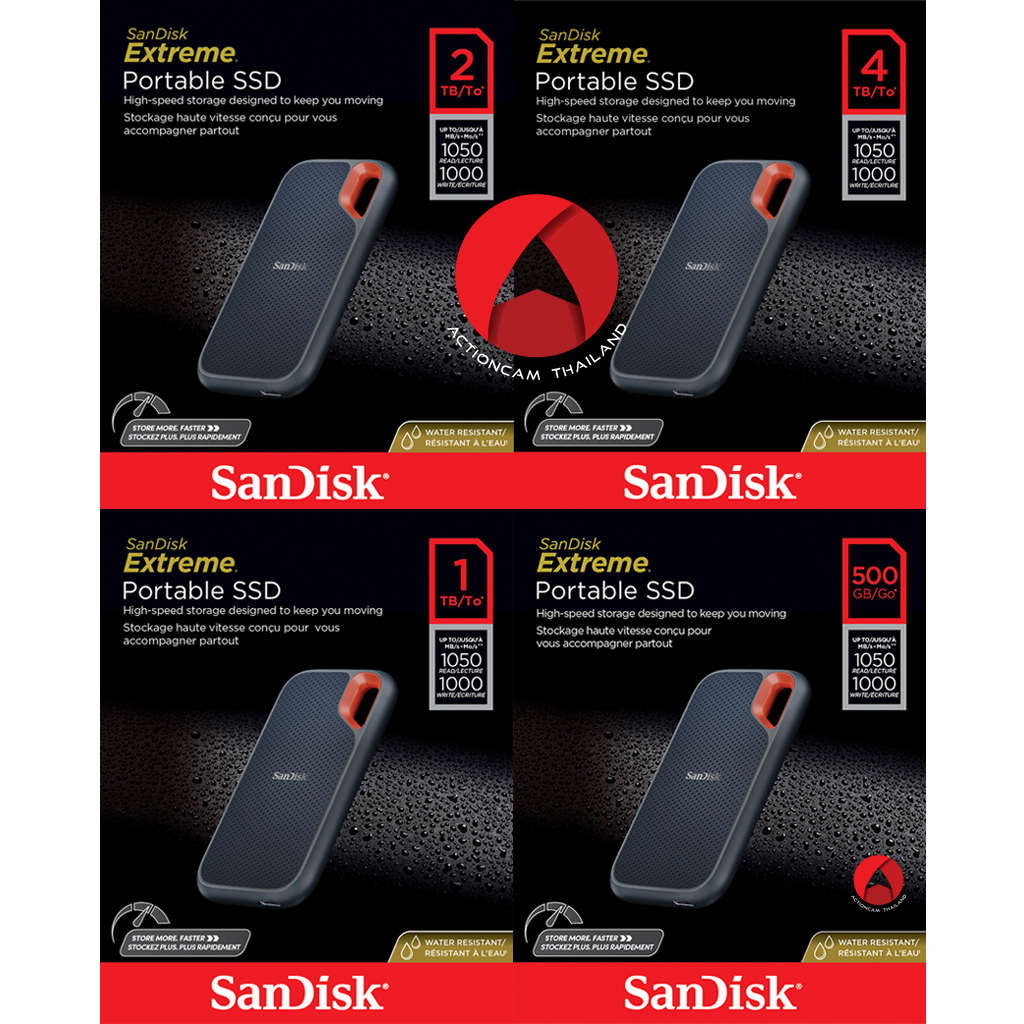 SanDisk Extreme Portable SSD 1TB (SDSSDE61-1T00-G25) แซนดิส เมมโมรี่ ฮาร์ตดิสภายนอก เอสเอสดี ...