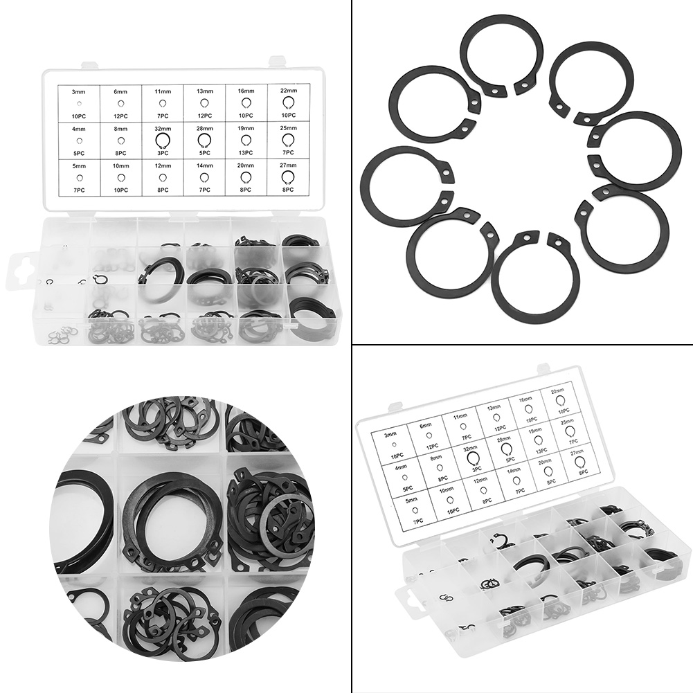 150pcs Snap Retaining Ring Circlip Assortment Set 3mm - 32mm 18 Sizes ...