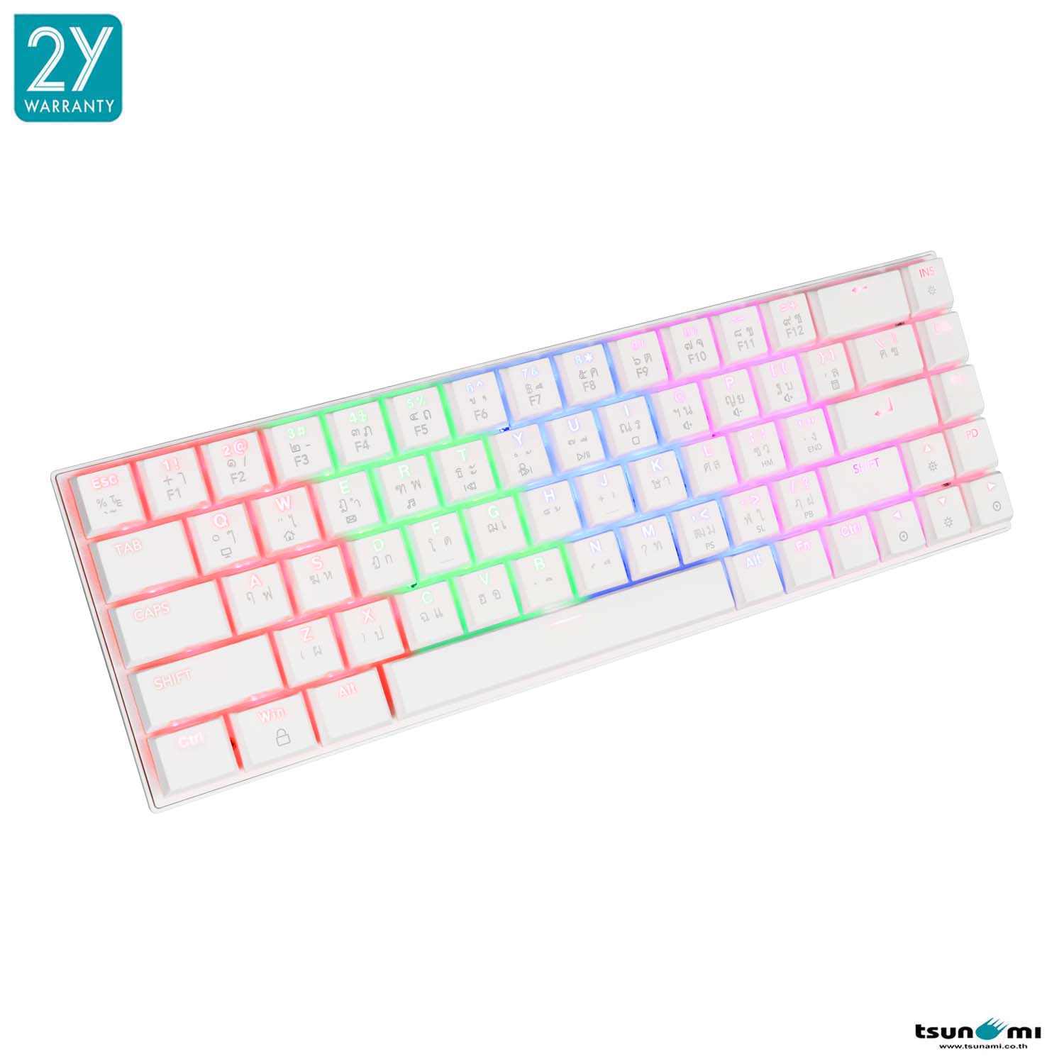 Tsunami MKS-68 Low Profile 70 Mechanical Gaming Keyboard Blue Red Brown ...