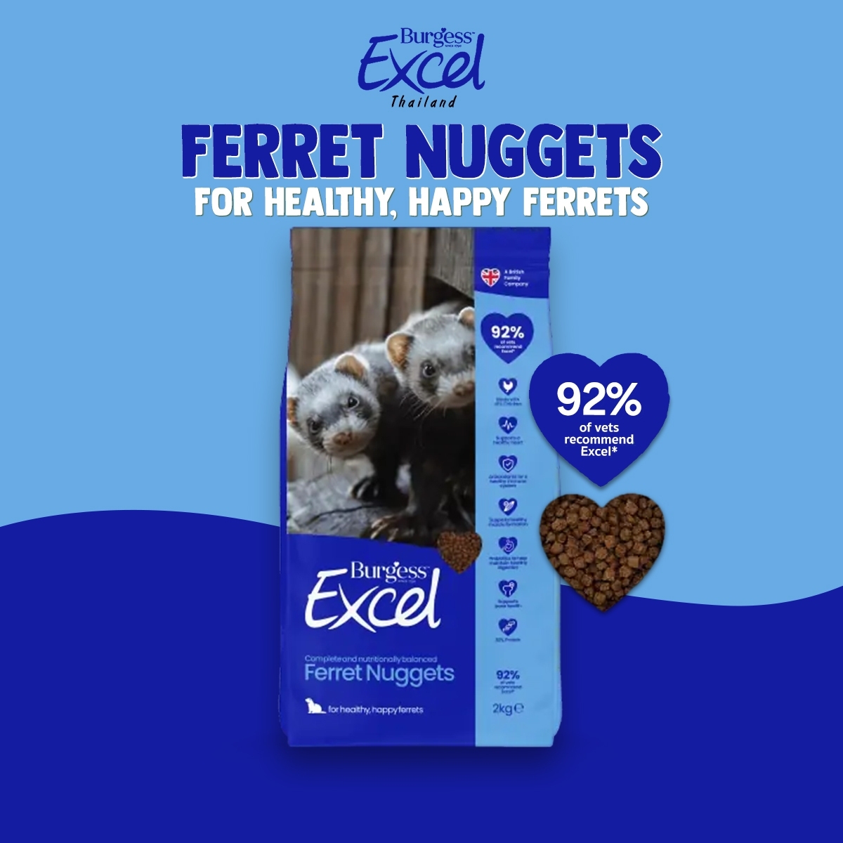 Burgess Excel Ferret Nuggets 2 KG - อาหารสัตว์เล็ก | Lazada.co.th
