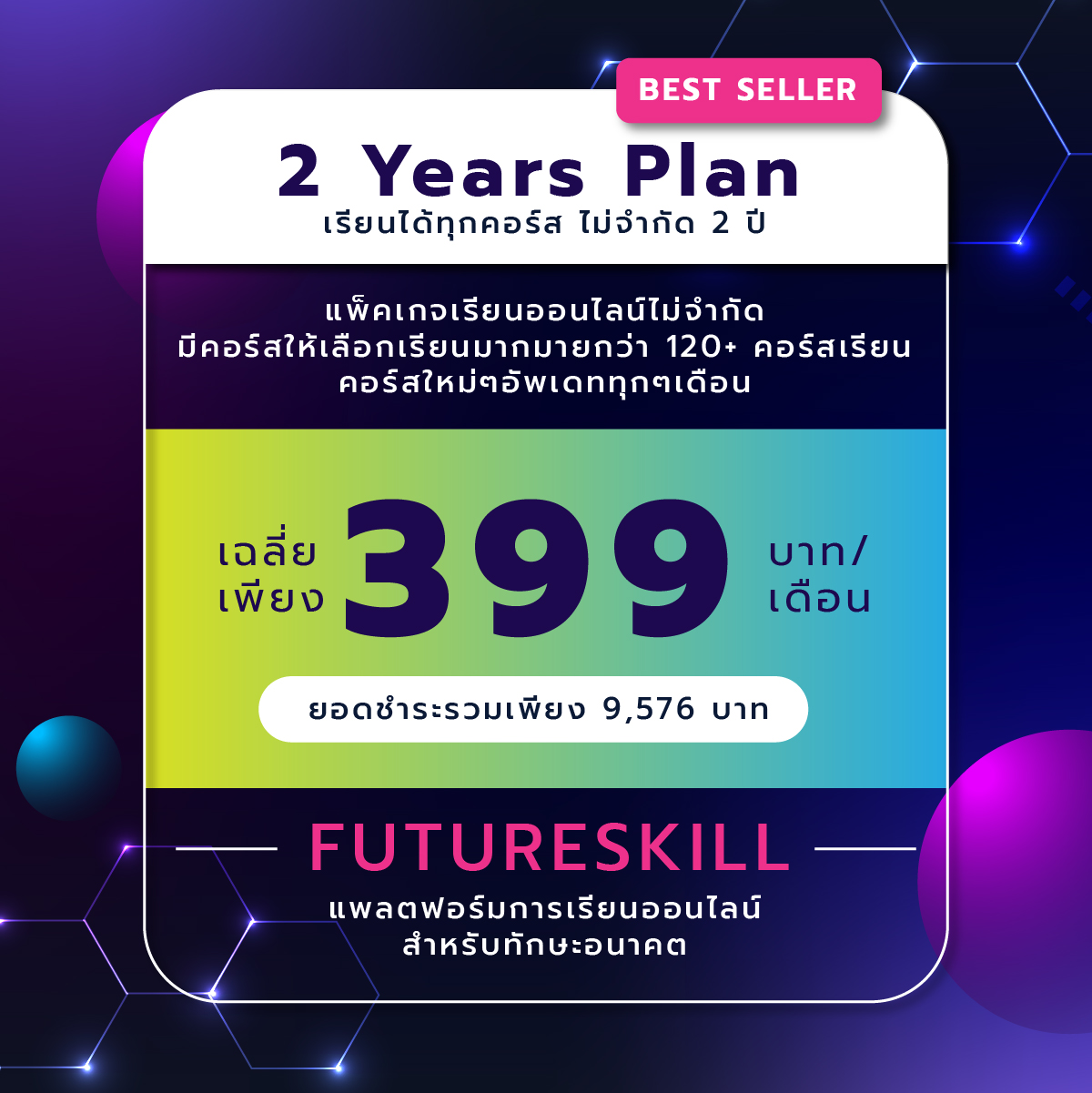 FutureSkill คอร์สเรียนออนไลน์ 2 Years Plan เรียนได้ทุกคอร์สไม่จำกัด 2 ปี บวกเวลาเรียนเพิ่ม 1 ปี ...