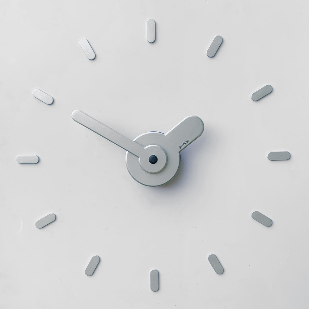 On-Time wall clock นาฬิกาติดผนัง ไม่เจาะผนัง v1m สีเงิน ขนาดติดตั้ง 48 ...