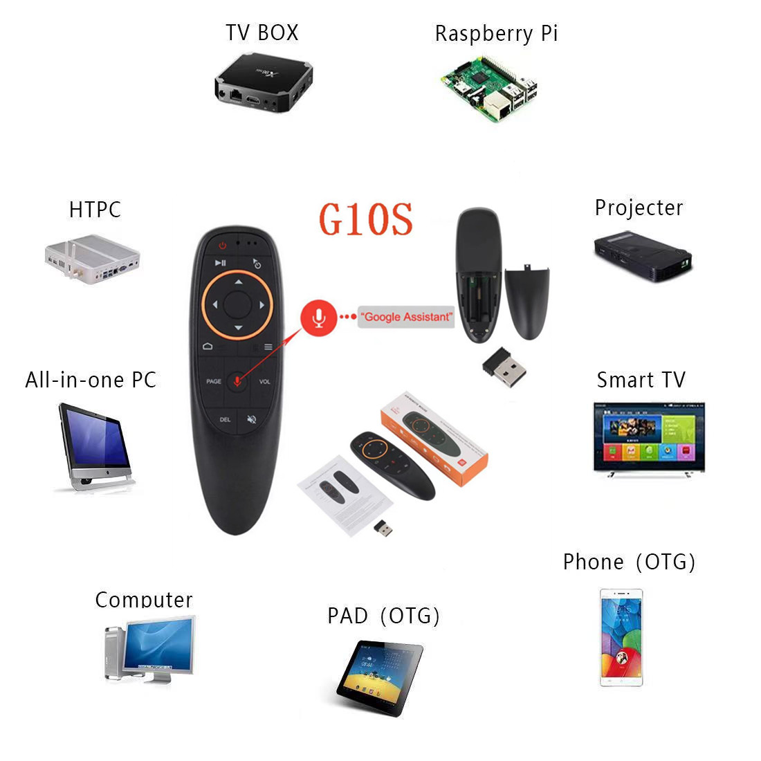 Air Mouse G10S (มี Gyro) เมาส์ไร้สาย 2.4G Wireless Air Mouse Voice ...
