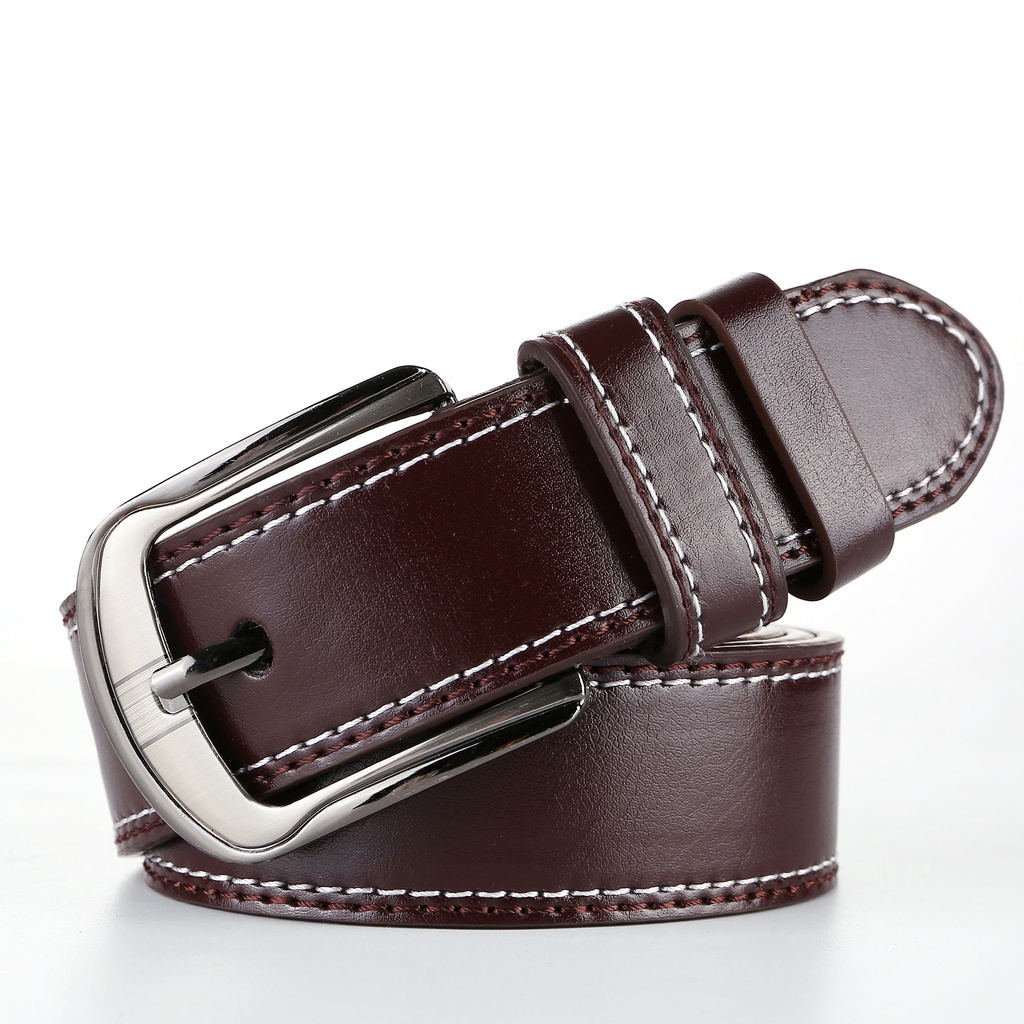 เข็มขัด หนังผู้ชาย เย็บด้านข้าง หัวเรียบ มี 5 สี (BV235)beltshop - belt ...