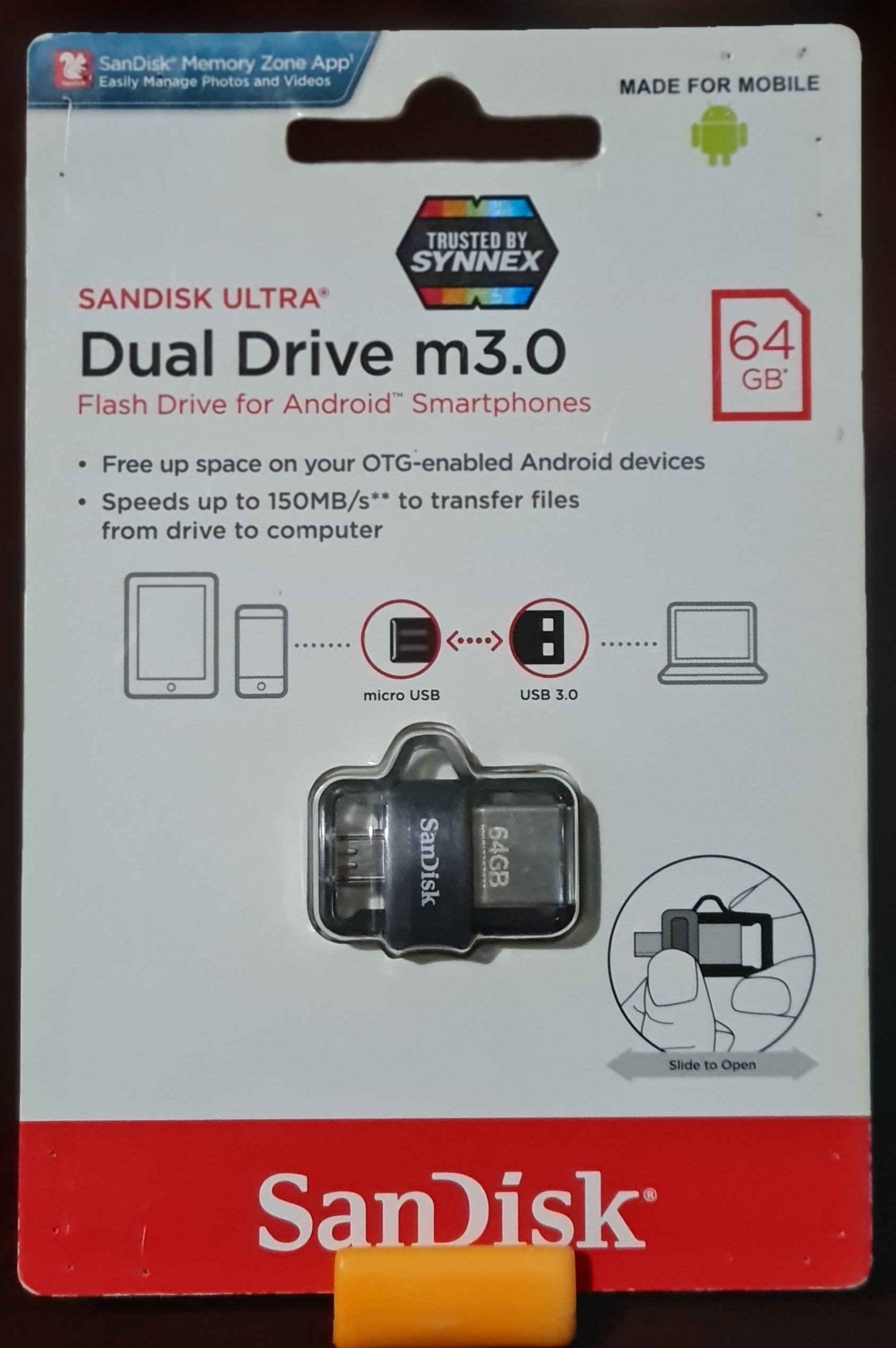 SANDISK SDDD2 064G GAM46 FLASHDRIVE OTG 64GB USB3.0 BLACK DUAL COM ...