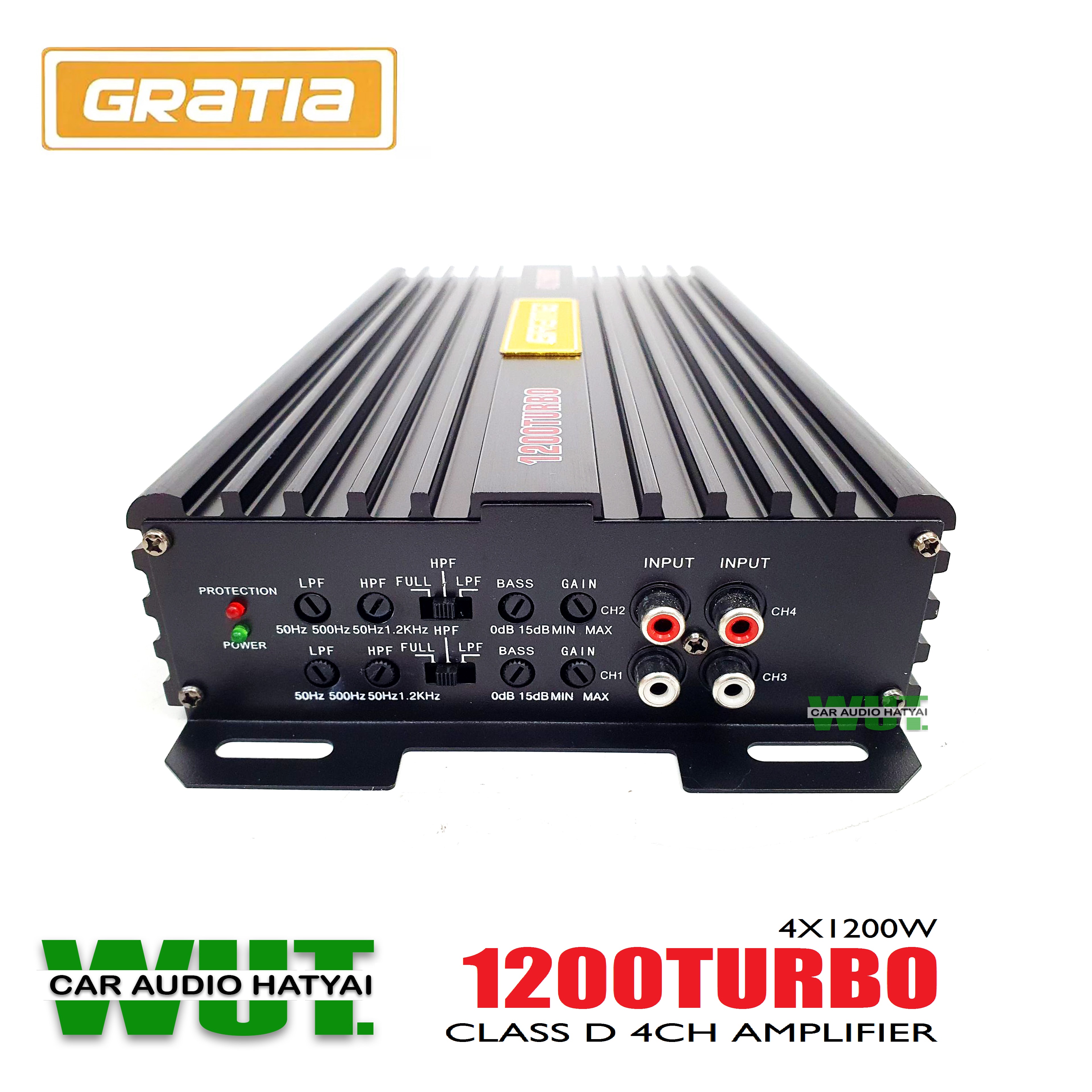 GRATIA เพาเวอร์แอมป์ สำหรับขับเสียงกลางแหลมหรือซับเบส คลาสลาสดี Class D/4CH กำลังขับ 1200Watts ...