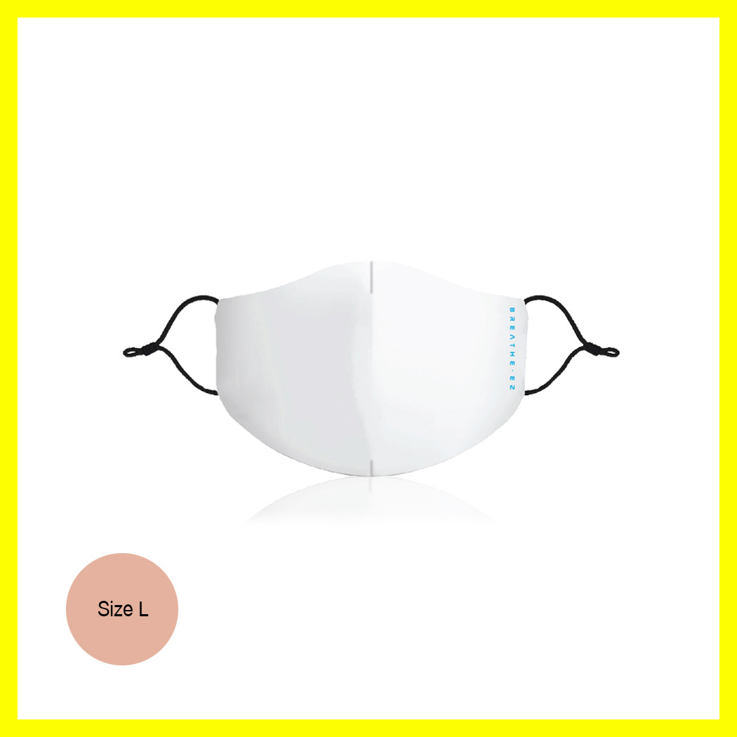 BREATHE EZ 2 Layer Face Mask Size L #White - MixASale
