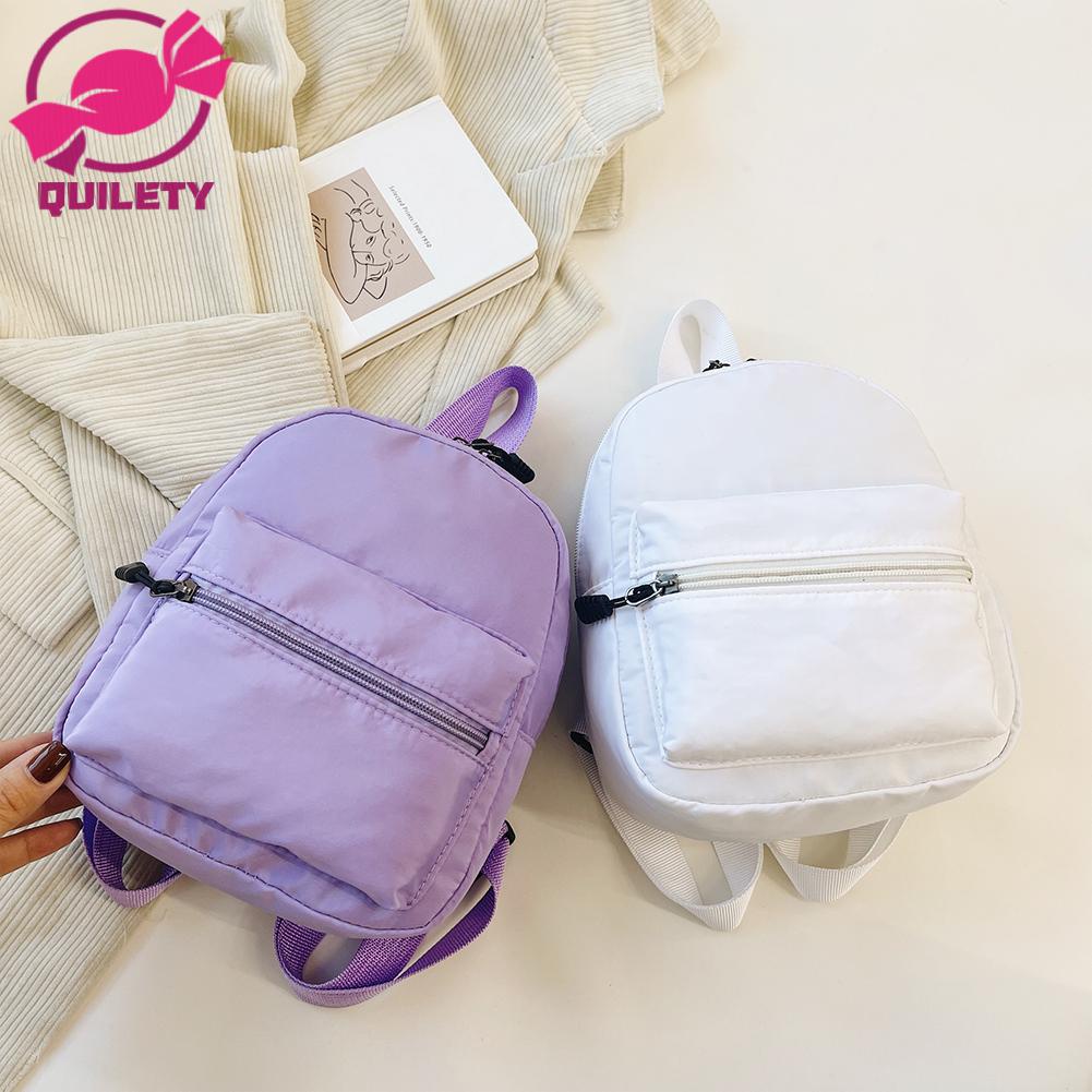Fashion Women Solid Color Backpack Preppy Style School Nylon Mini ...
