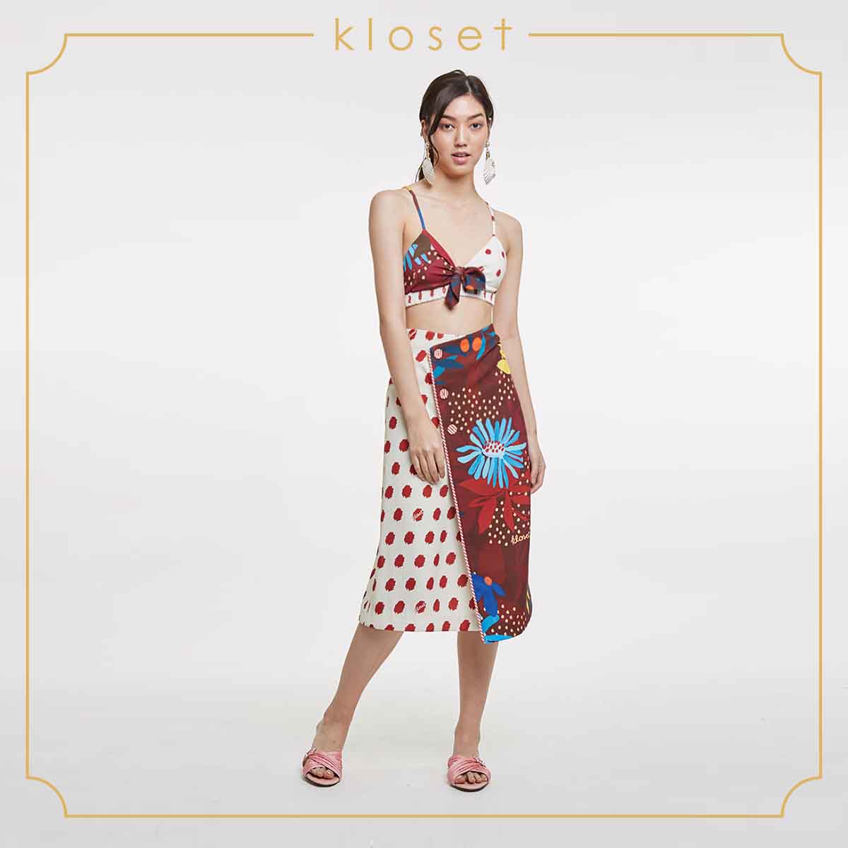 Kloset Design Palka Dot Printed Skirt (RS20-S003) กระโปรงผ้าพิมพ์ ...