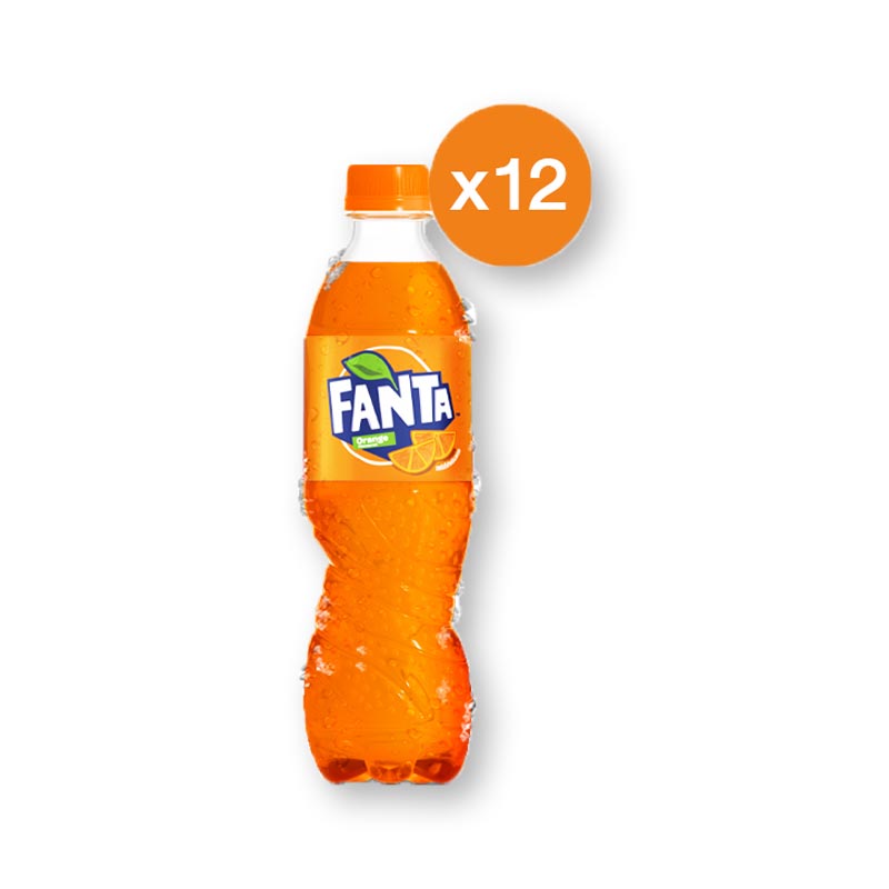 ส่งฟรี แฟนต้า น้ำอัดลม กลิ่นส้ม 450 มล. แพ็ค 12 ขวดFanta Soft Drink Orange 450 ml x 12 bottles ...