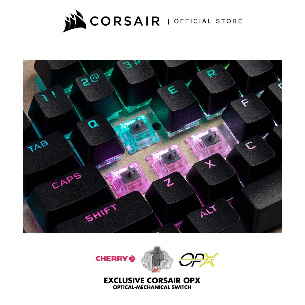 CORSAIR Keyboard K100 RGB Optical-Mechanical Gaming Keyboard - Midnight ...