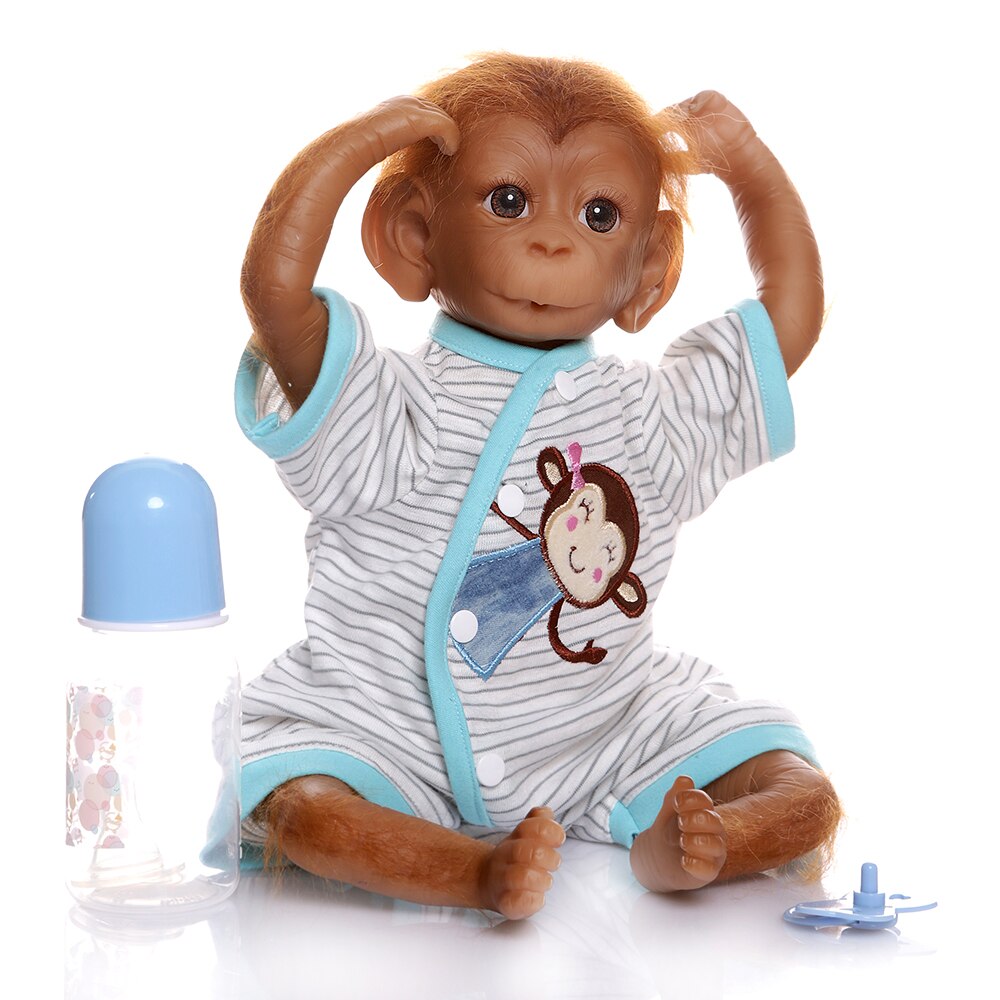 New 21Inch 52CM 100% Handmade Reborn Monkey Very Soft Silicone Vinyl ...